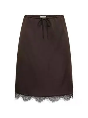 ST. AGNI Lace Trim Skirt - Brown