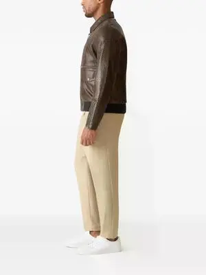 Mackage Jakari-snk Snakeskin-effect Leather Jacket - Brown