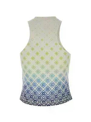 Casablanca Monogram Draped Top - Neutrals