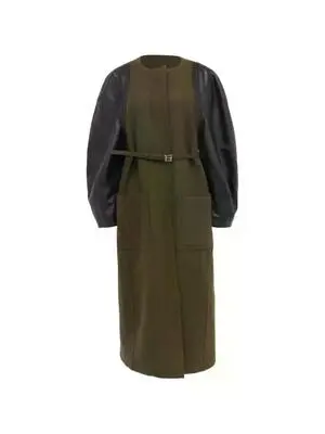 Fendi Raglan-sleeve Belted Coat - Green