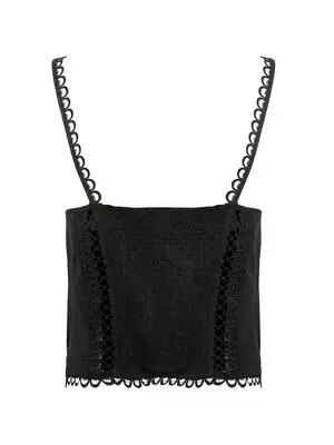 Charo Ruiz Ibiza Poppy Lace-trim Top - Black