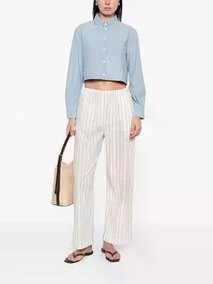 Maison Kitsuné Embroidered Cropped Shirt