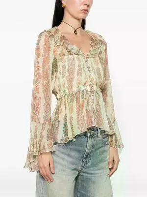 Etro Paisley Print Blouse - Green