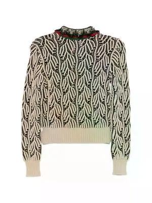 La DoubleJ Patterned Embellished Collar Cardigan - Neutrals