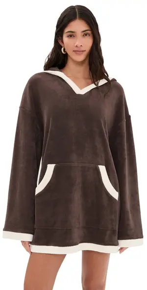 Staud Anona Hooded Mini Dress - Java