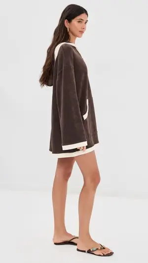Staud Anona Hooded Mini Dress - Java