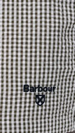 Barbour Gingham Seersucker Swim Shorts - Olive