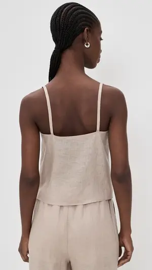 FRAME Linen Button Cami - Flax