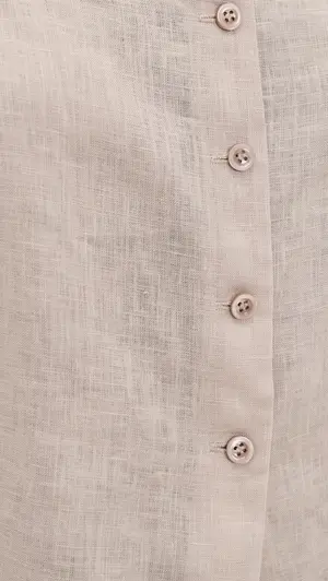 FRAME Linen Button Cami - Flax