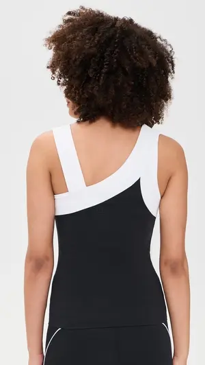 Goldbergh Sierra Tank With Asymmetrical Neckline And Built-in Bra - Black