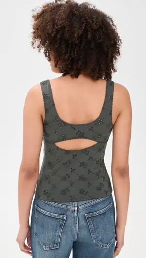 Free People Eyelet Camisole - Hunter