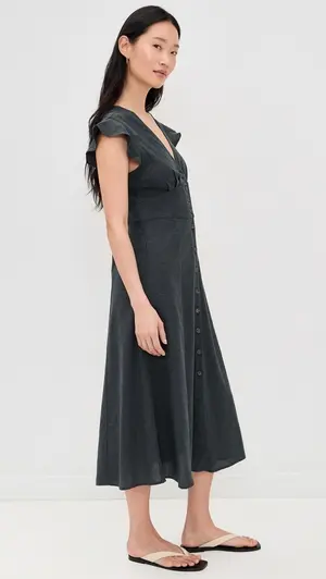 Marine Layer Camila Midi Dress - Black