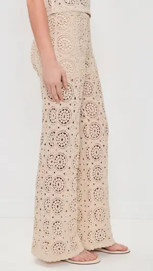 FRAME Crochet Wide Leg Pants