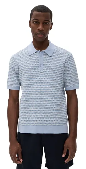 WAX LONDON Mini Geo Naples Knit Polo