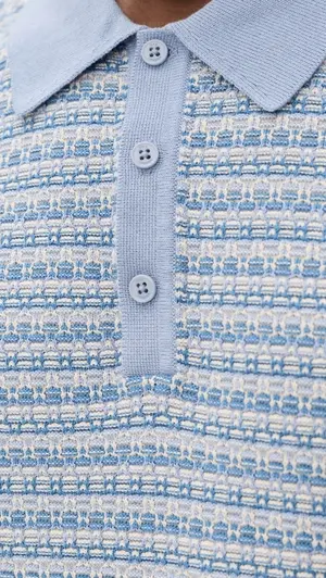 WAX LONDON Mini Geo Naples Knit Polo