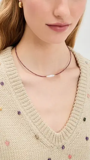 Maison Irem Solar Pearl Pendant Necklace