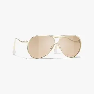 Chanel Pilot Sunglasses Gold