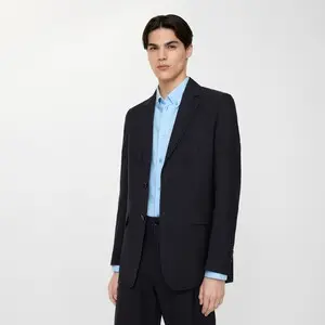 Burberry Seersucker Cotton Linen Tailored Jacket