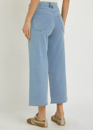 Good American Cropped Wide-leg Trousers