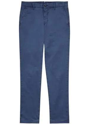SLOWEAR Slim-leg Stretch-cotton Trousers - Navy