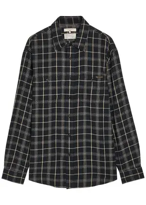 Nudie Jeans Checked Cotton And Linen-blend Shirt