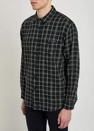 Nudie Jeans Checked Cotton And Linen-blend Shirt