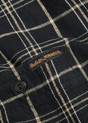 Nudie Jeans Checked Cotton And Linen-blend Shirt