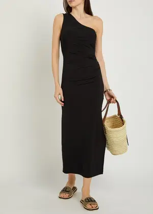 Max Mara One-shoulder Stretch-jersey Midi Dress