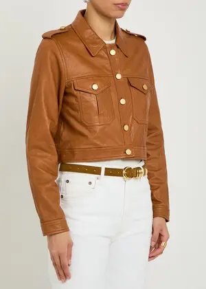 SKIIM Amelie Cropped Leather Jacket