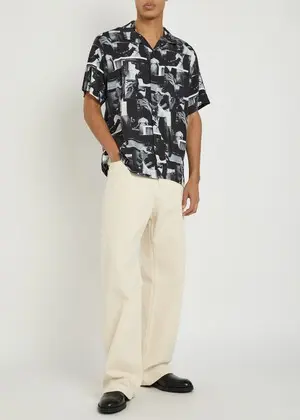 VOWELS Printed Rayon Shirt