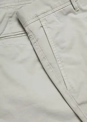 SLOWEAR Slim-leg Stretch-cotton Trousers - Light Grey