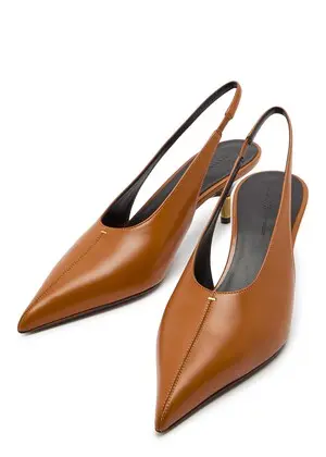 Khaite Bella 55 Slingback Pumps - Brown