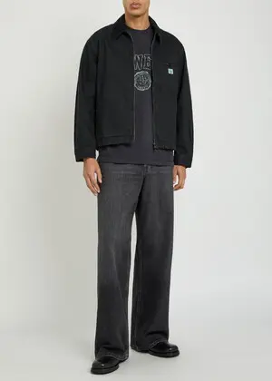 VOWELS Corduroy-trimmed Denim Jacket