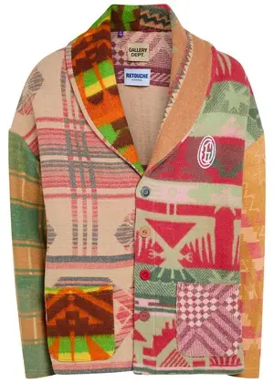 GALLERY DEPT. Logo-embroidered Patterned Cotton-blend Cardigan