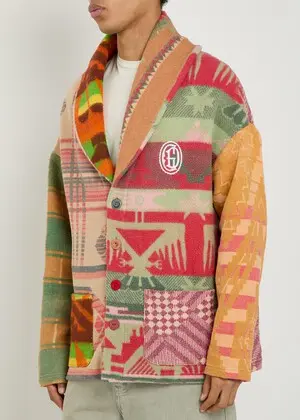 GALLERY DEPT. Logo-embroidered Patterned Cotton-blend Cardigan