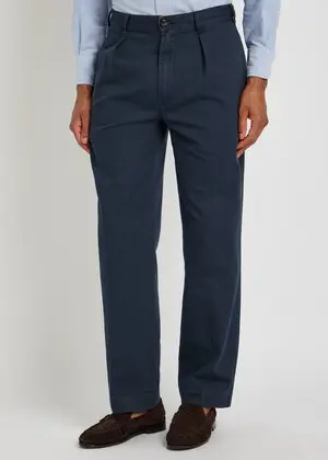 DRAKE'S Herringbone Tapered-leg Trousers