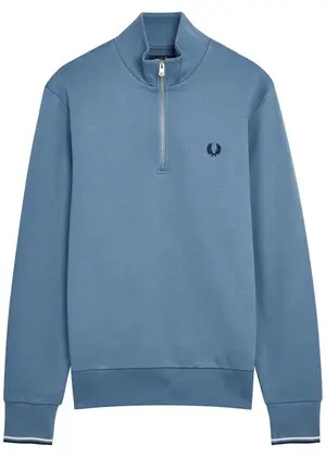 Fred Perry Half-zip Cotton Sweatshirt - Blue