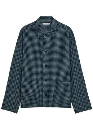 You Must Create Pj Checked Waffle Shirt - Navy