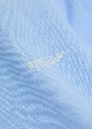 MOTHER Logo-embroidered Cotton Shirt - Light Blue