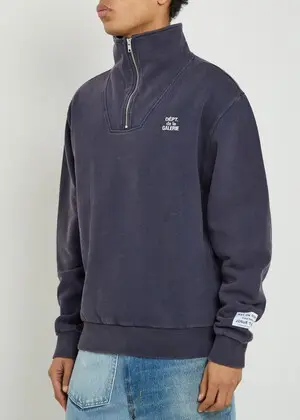 GALLERY DEPT. Logo Half-zip Cotton Sweatshirt - Navy