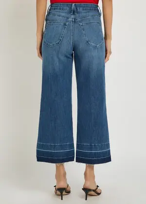 Good American Good Waist Palazzo Cropped Wide-leg Jeans - Navy