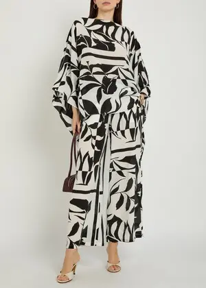 Max Mara Printed Silk-chiffon Cover-up Blouse