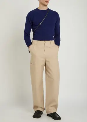 JIL SANDER 3/4 Sleeve Wool-blend Jumper - Blue