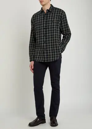 Nudie Jeans Checked Cotton And Linen-blend Shirt