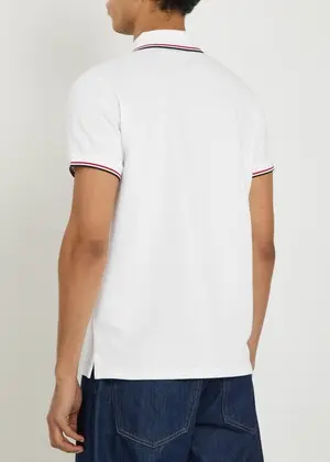 Moncler Logo-appliquéd Piqué Cotton Polo Shirt - White