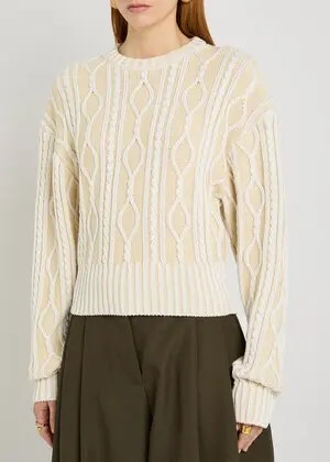 Jacquemus La Maille Amelo Cable-knit Cotton Jumper - Ivory