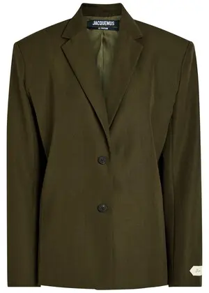 Jacquemus La Veste Carree Wool Blazer - Khaki