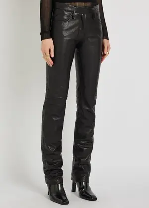AARON ESH Slim-leg Leather Trousers