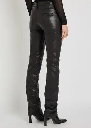 AARON ESH Slim-leg Leather Trousers