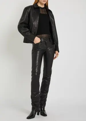 AARON ESH Slim-leg Leather Trousers